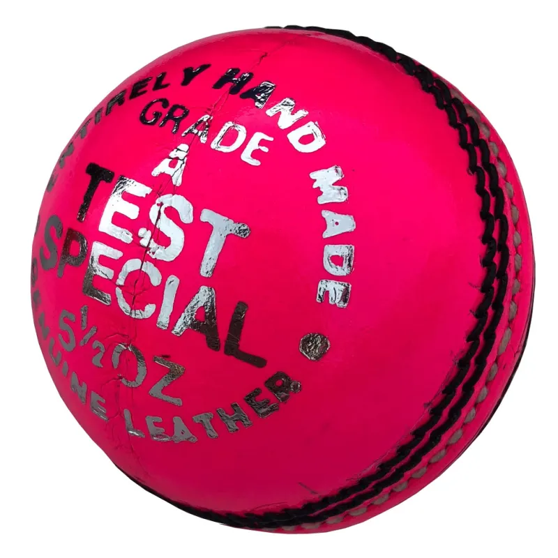🔥 Elite 'Test Special' Cricket Ball - Pink | Next Day Delivery 🔥
