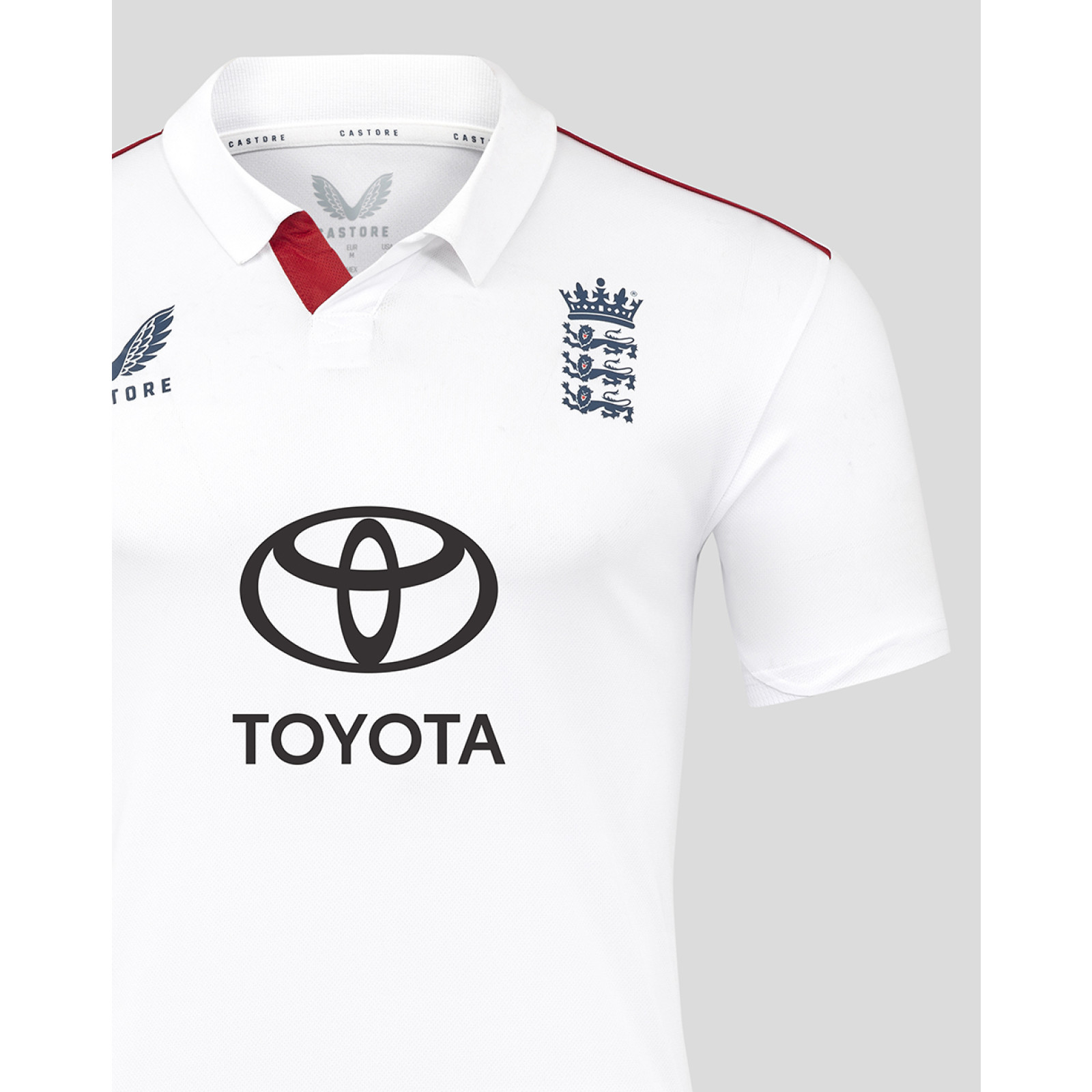 Castore England Cricket Test Replica Short Sleeve Shirt - Mens