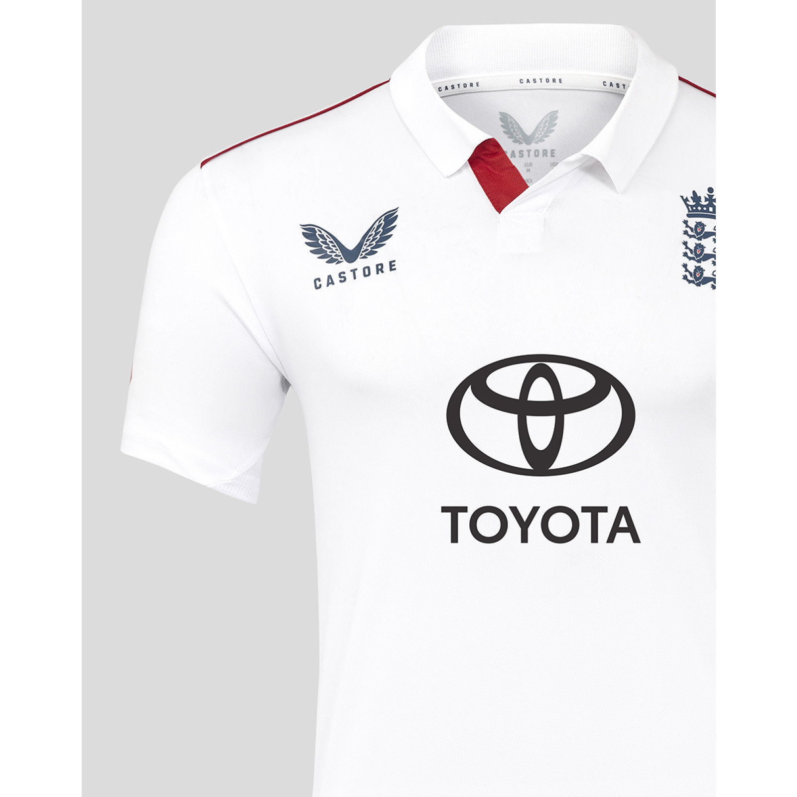 Castore England Cricket Test Replica Short Sleeve Shirt - Mens