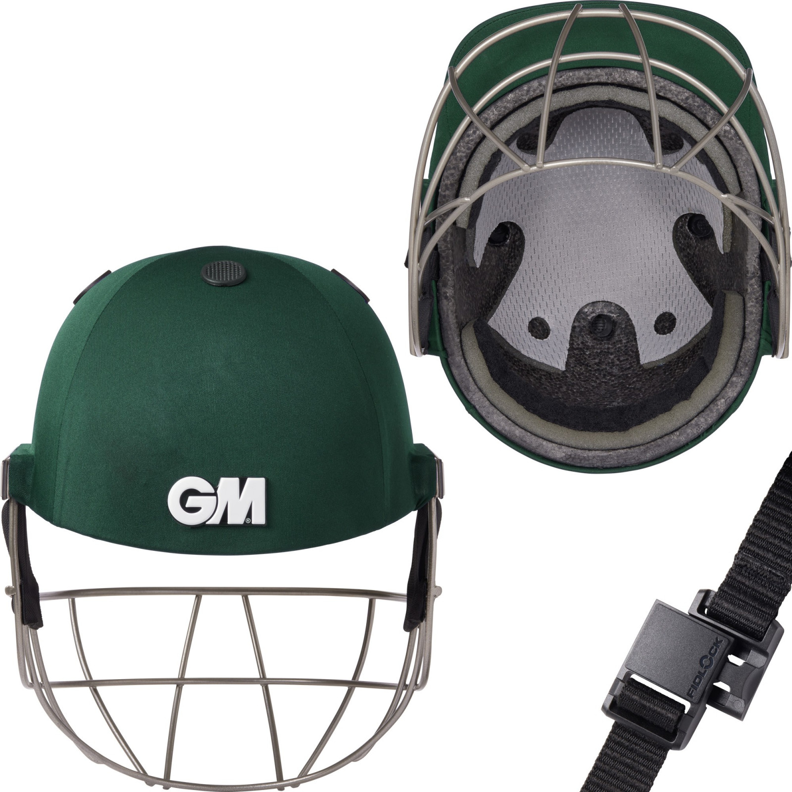 GM Maestro Titanium Cricket Helmet - Green (2026)